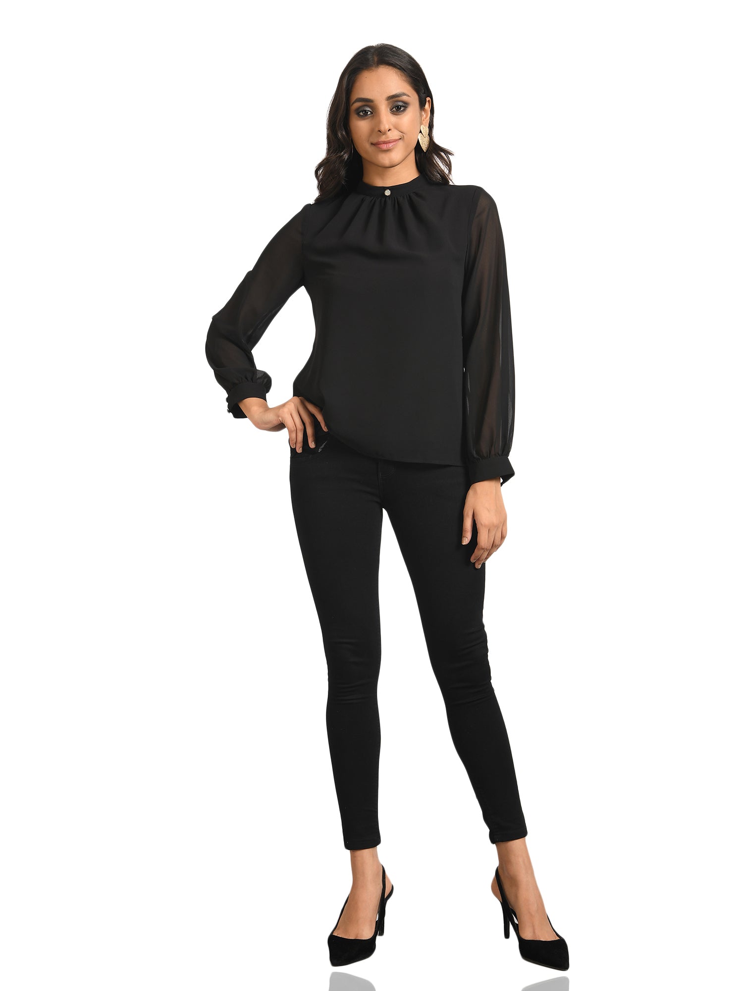 Full- Sleeve Black Top