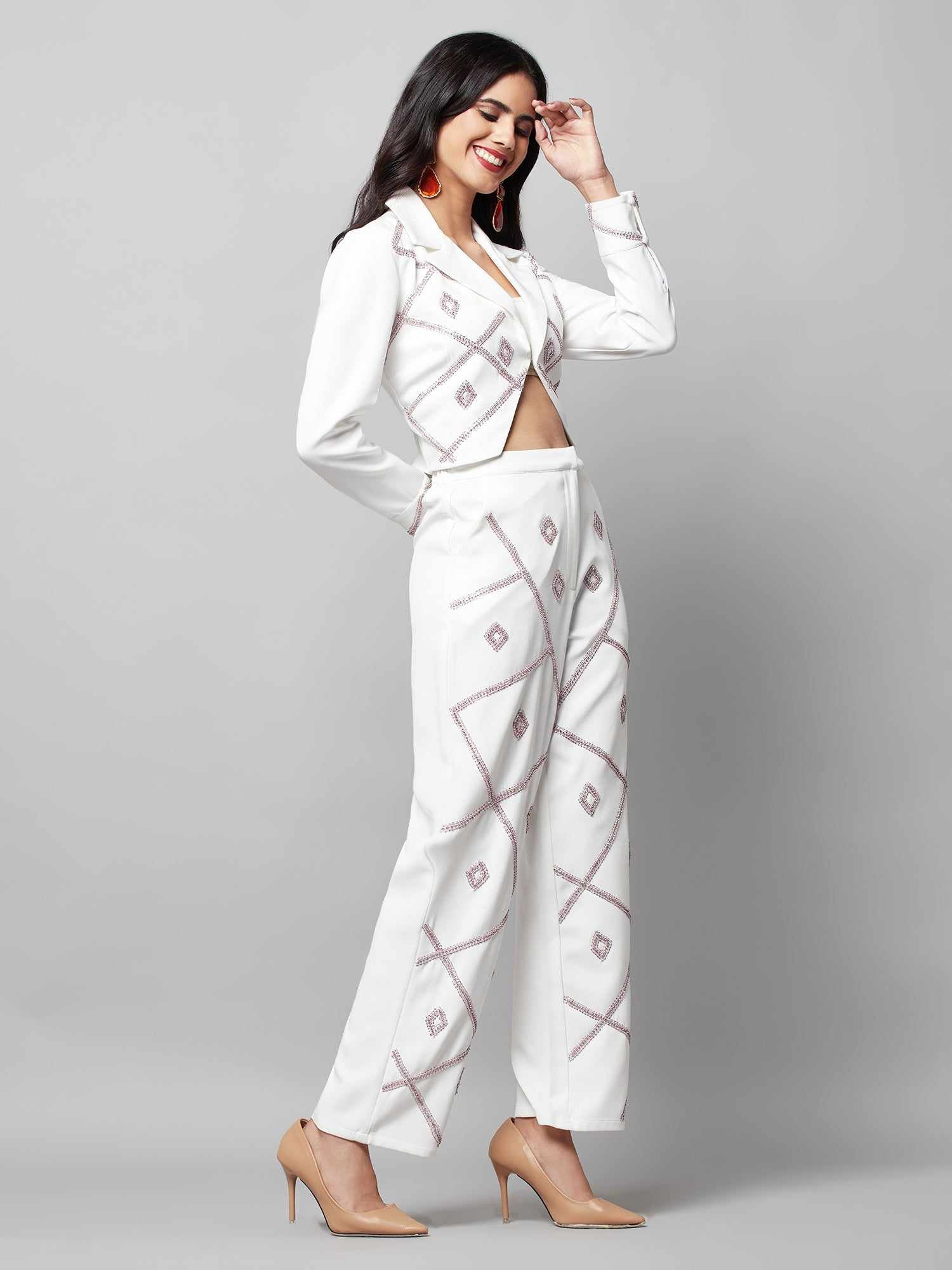 Buy White Cord Set Dress for Women Online | Extra 5% Off
